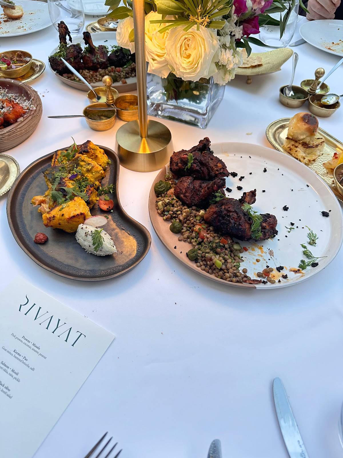 Menu au Rivayat, The Oberoi, Marrakech restaurant, Marrakech
