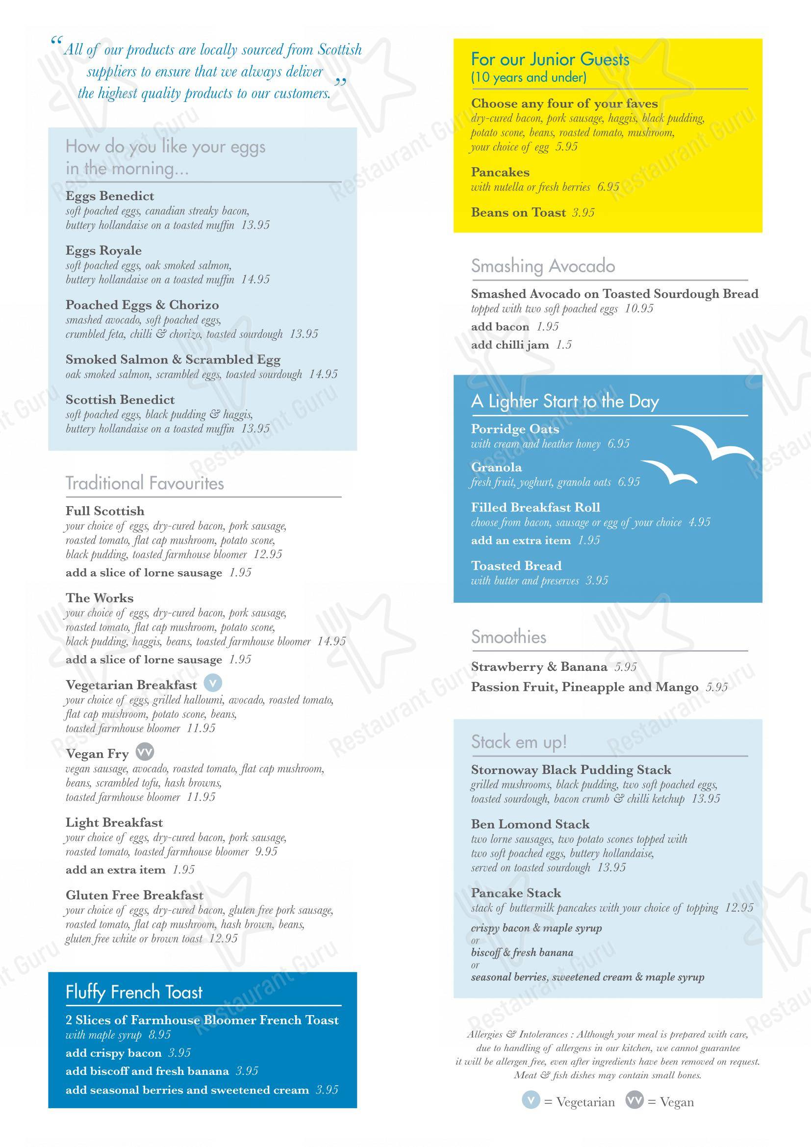 Menu at River House Stirling restaurant, Stirling