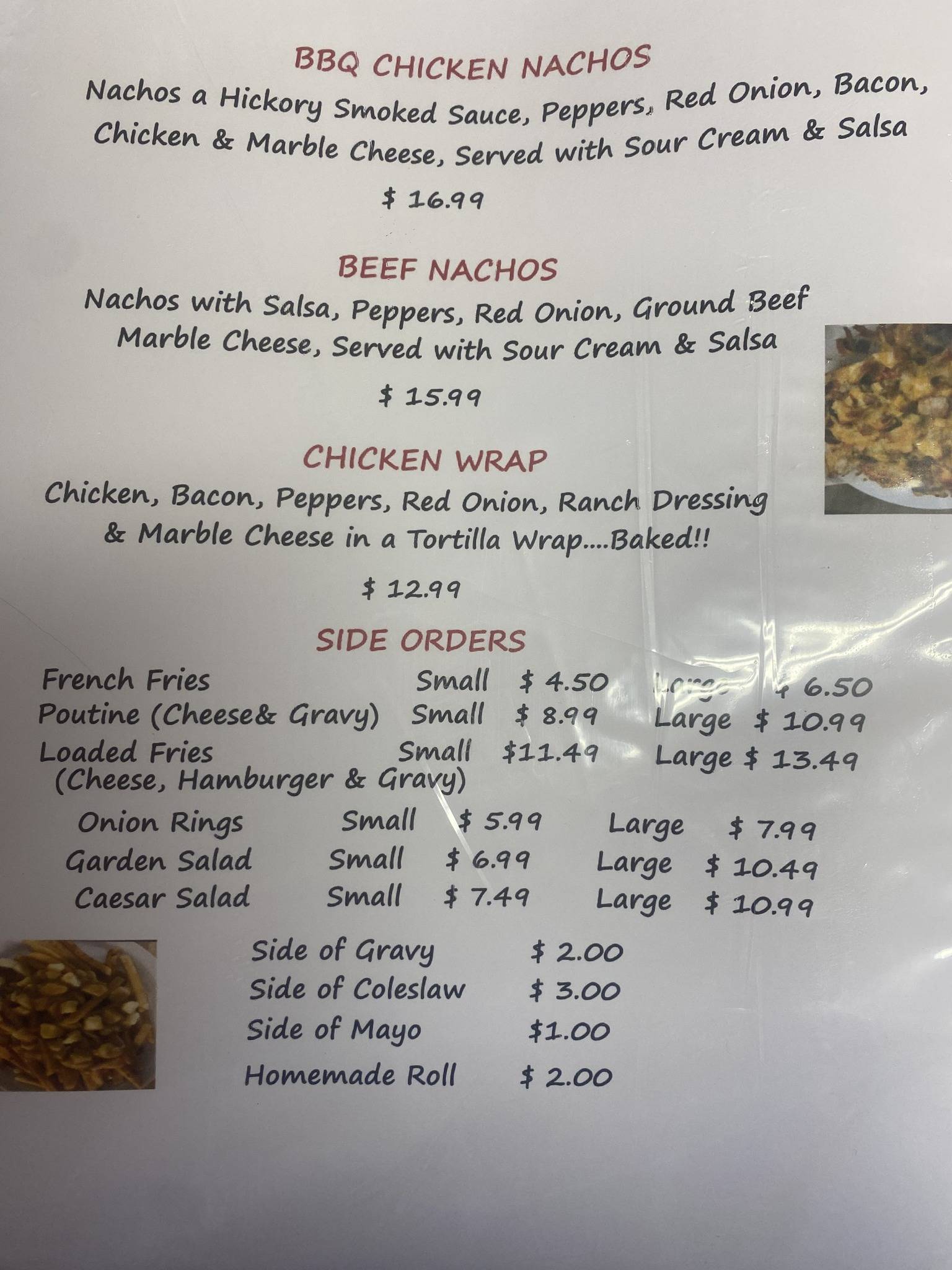 Menu at Red Roof Restaurant, Riverside-Albert