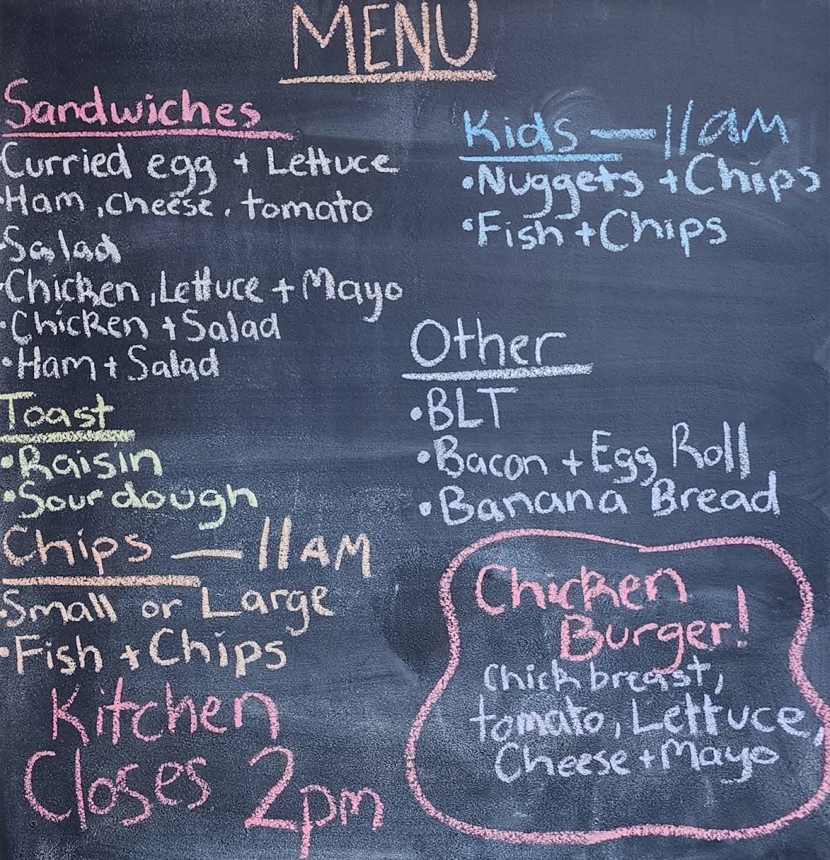 Menu at Rockpool Beach - New Management cafe, Tuncurry