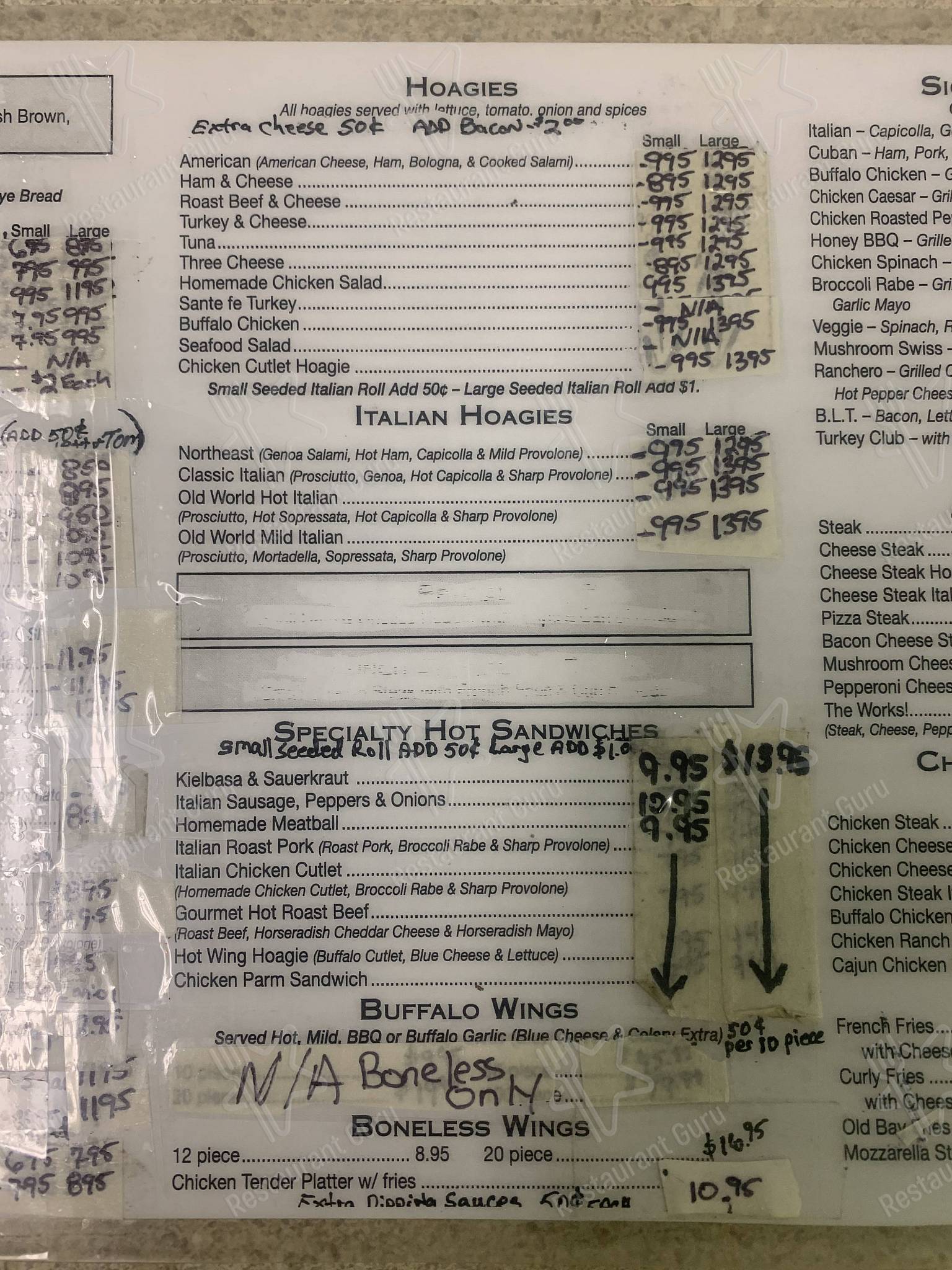 Menu at Rock's Italian Deli restaurant, Rockledge