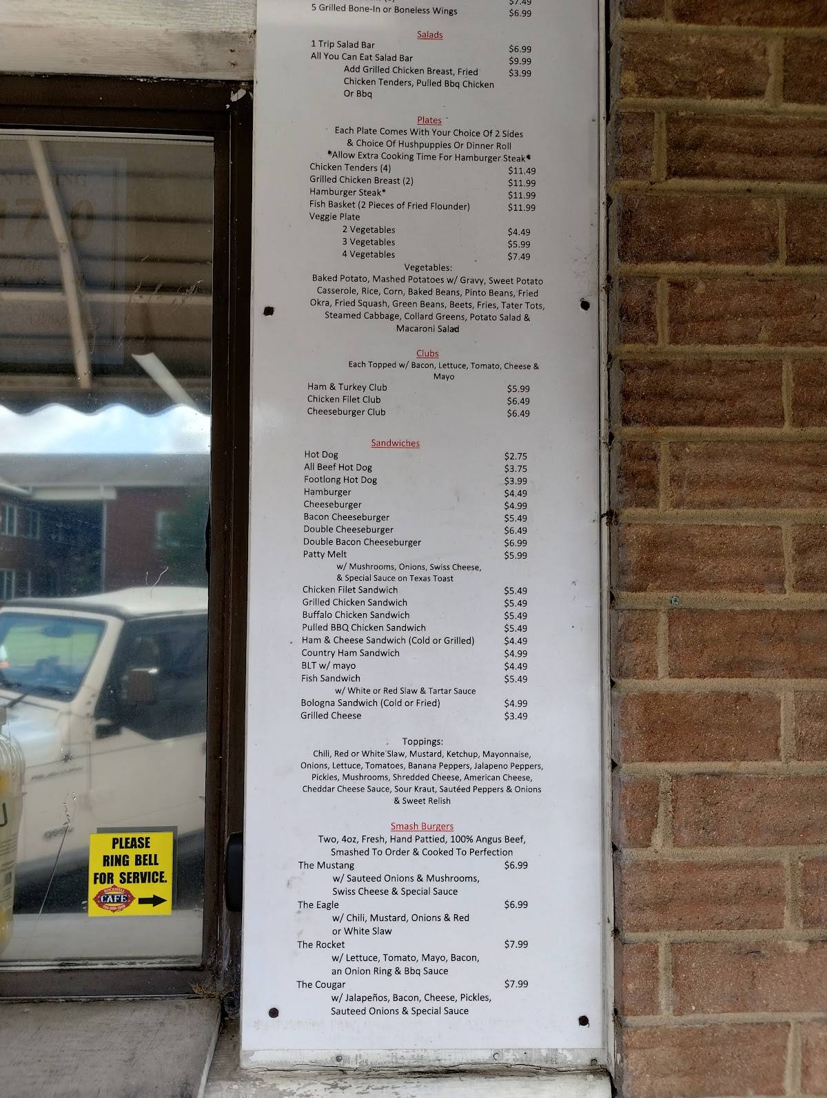 Menu at Rockwell Cafe, Rockwell, 203 W Main St