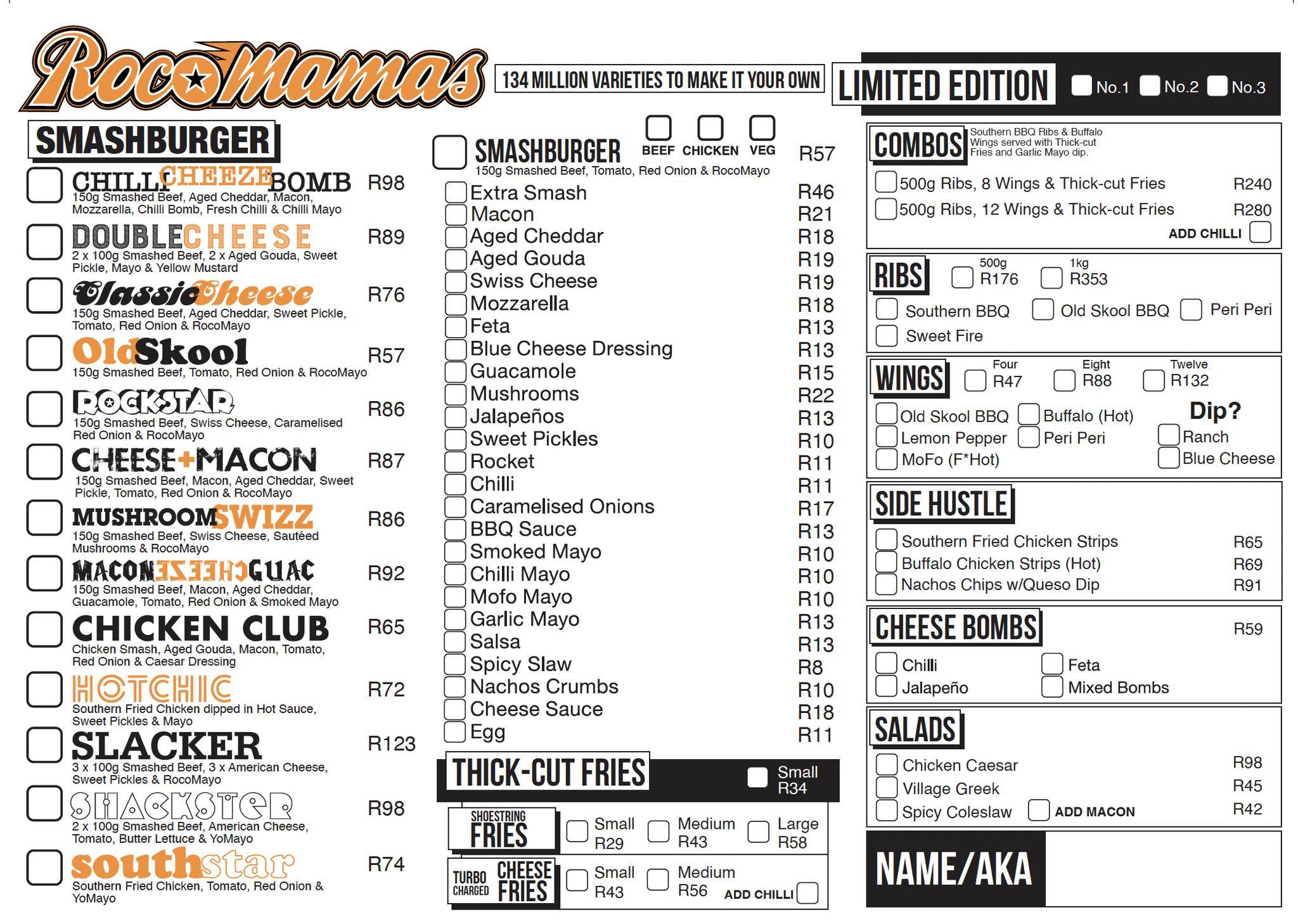 Menu at RocoMamas Nelson Mandela Square - Halaal restaurant, Sandton ...