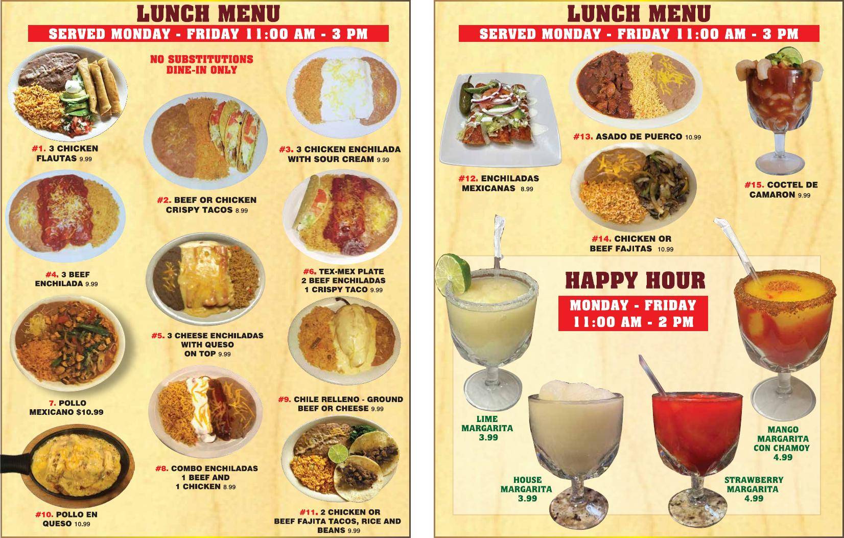 Menu at Rodriguez restaurant, Crandall