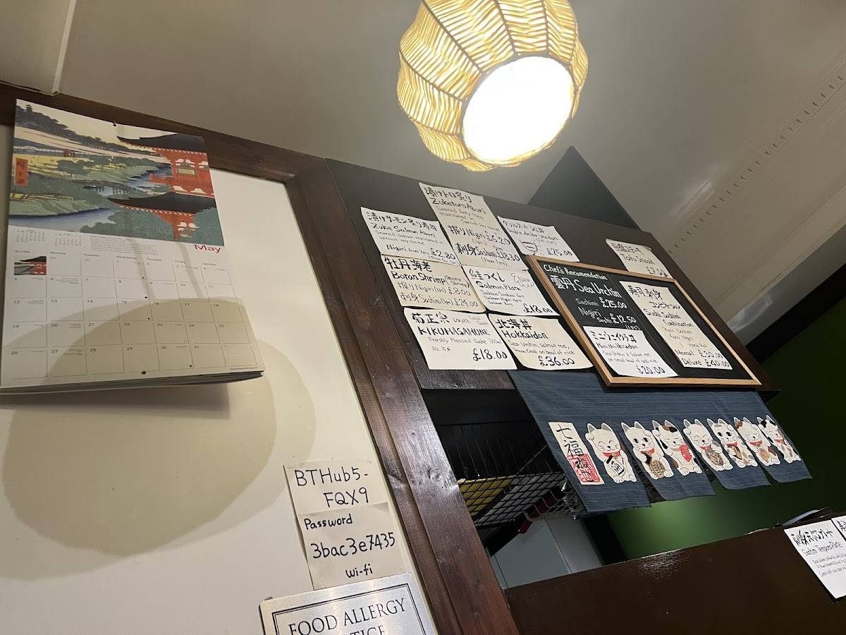 Menu at Rokkon Japanese Restaurant, London
