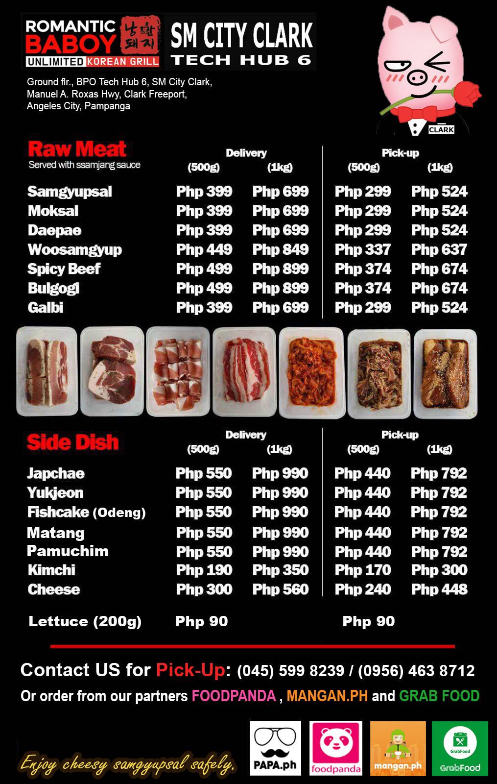 Carta del restaurante Romantic Baboy SM City Clark, Angeles, Parking For SM