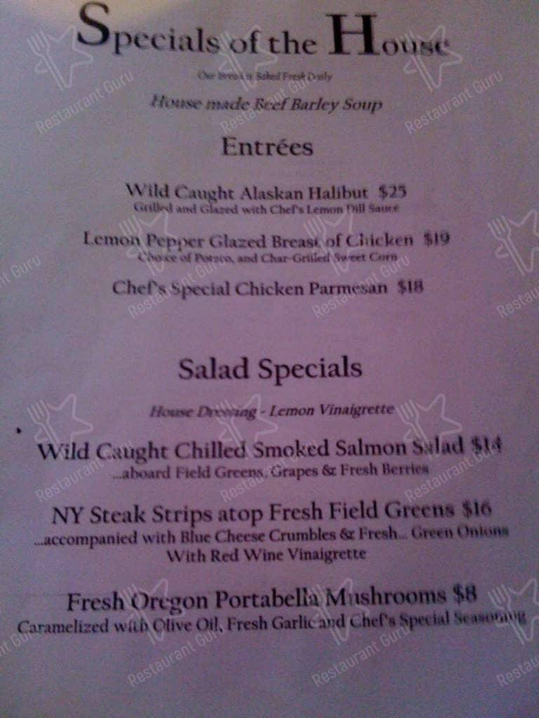 Menu at Roosters Steak & Chop House steakhouse, Klamath Falls