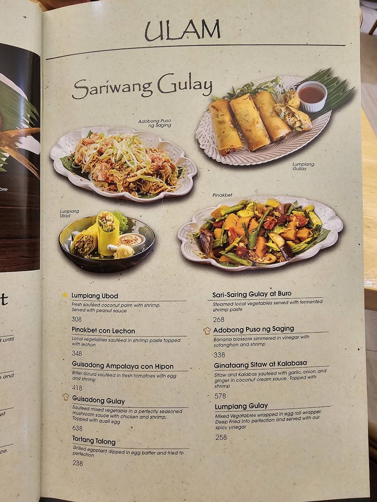 Menu at Rosario by Vikings restaurant, Tagaytay