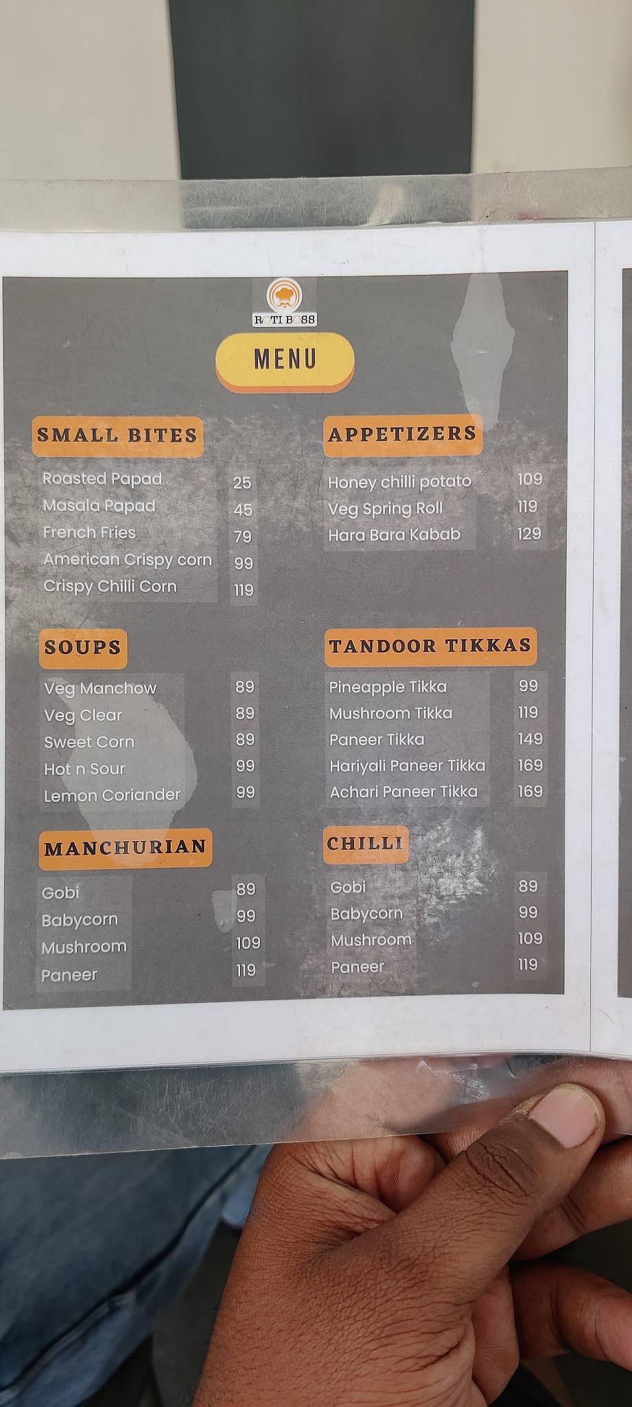 Menu at Roti Boss, Bengaluru, Bus stop
