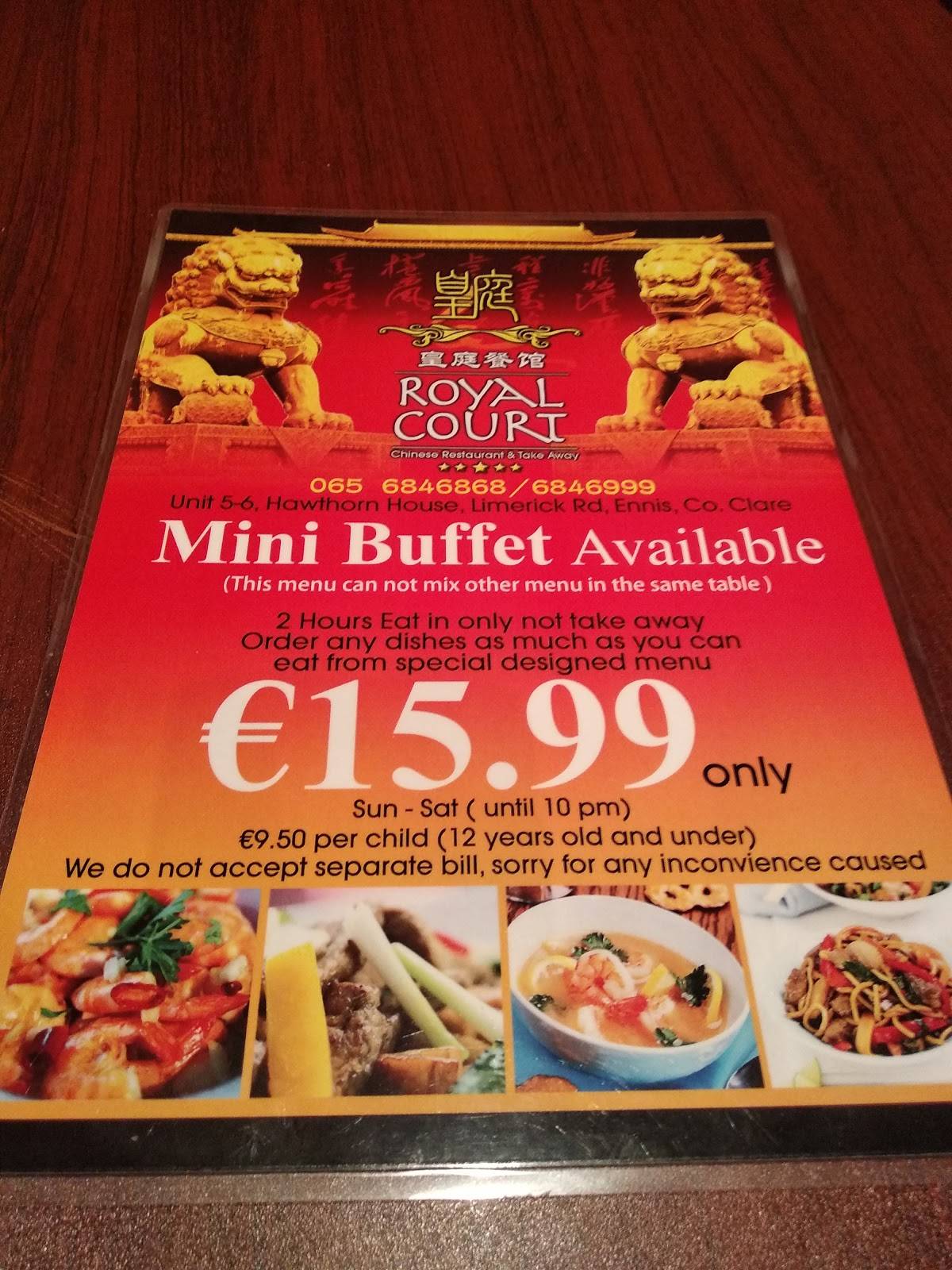 Menu at Royal Court Chinese Restaurant, Ennis, Limerick Rd
