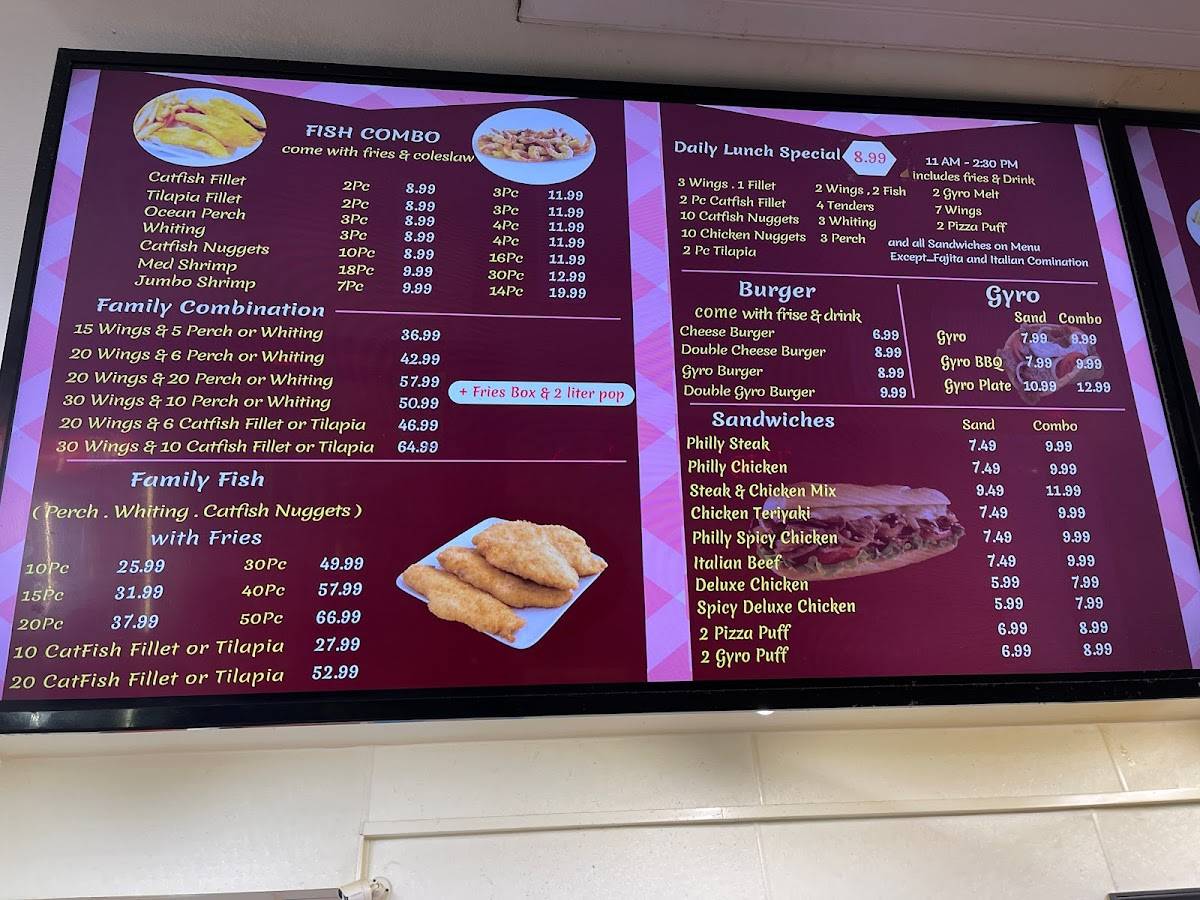 Menu at Royal Fish And Chicken restaurant, Indianapolis, E 38th St