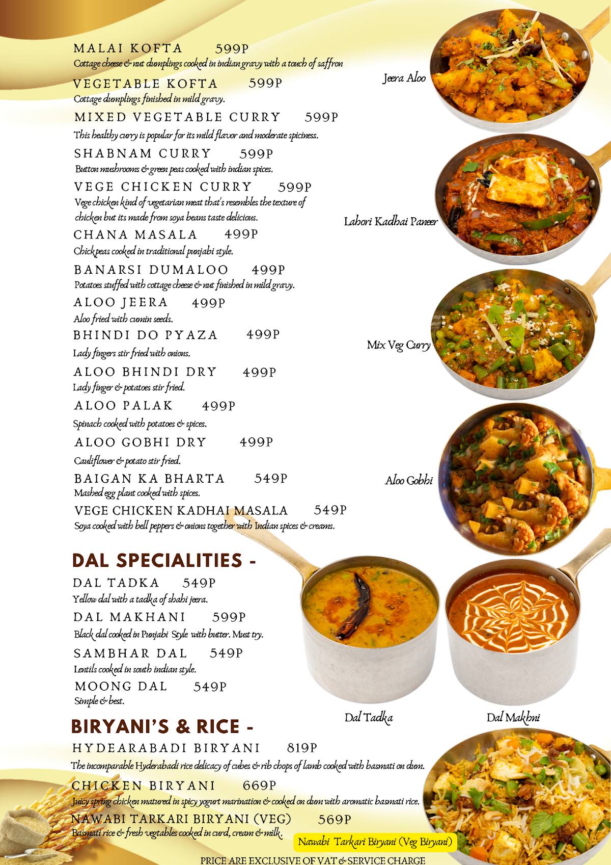 Menu at Royal Indian Curry House restaurant, Makati, General Luna