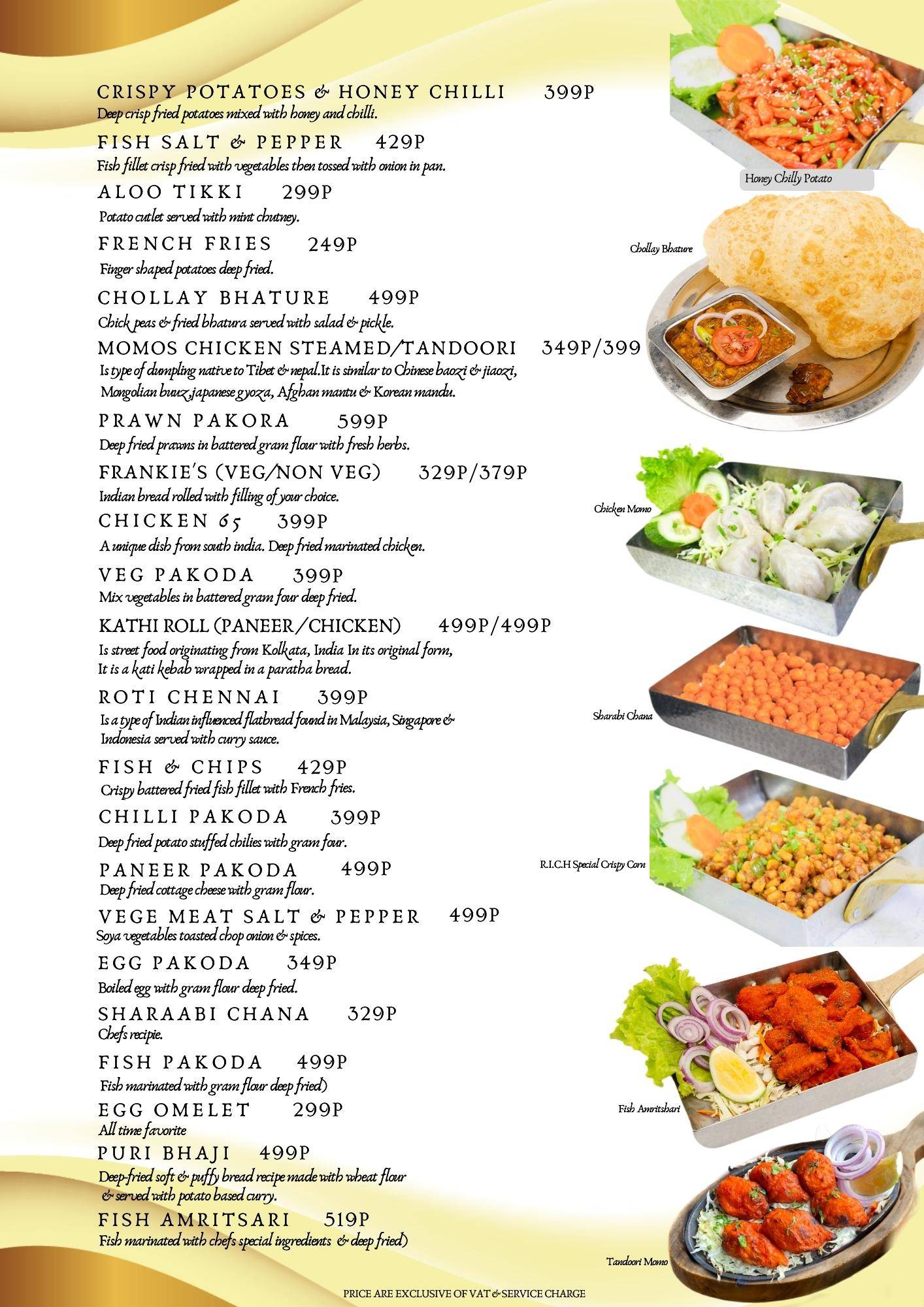 Menu at Royal Indian Curry House restaurant, Makati, General Luna