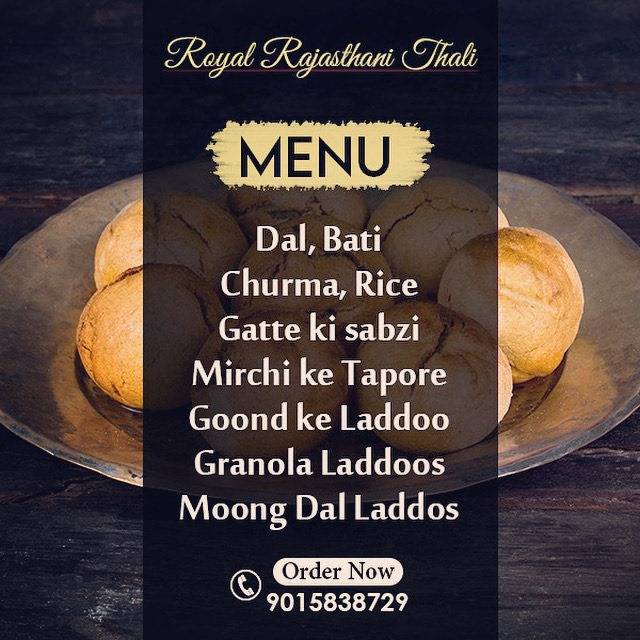 Menu at Royal Rajasthani Thali restaurant, Poland