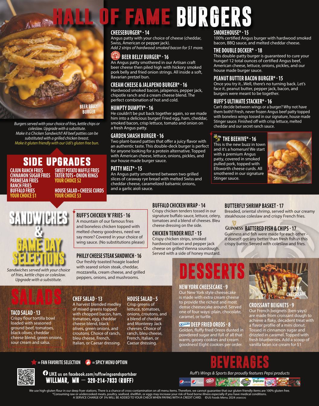 Menu at Ruff's Wings & Sports Bar, Willmar