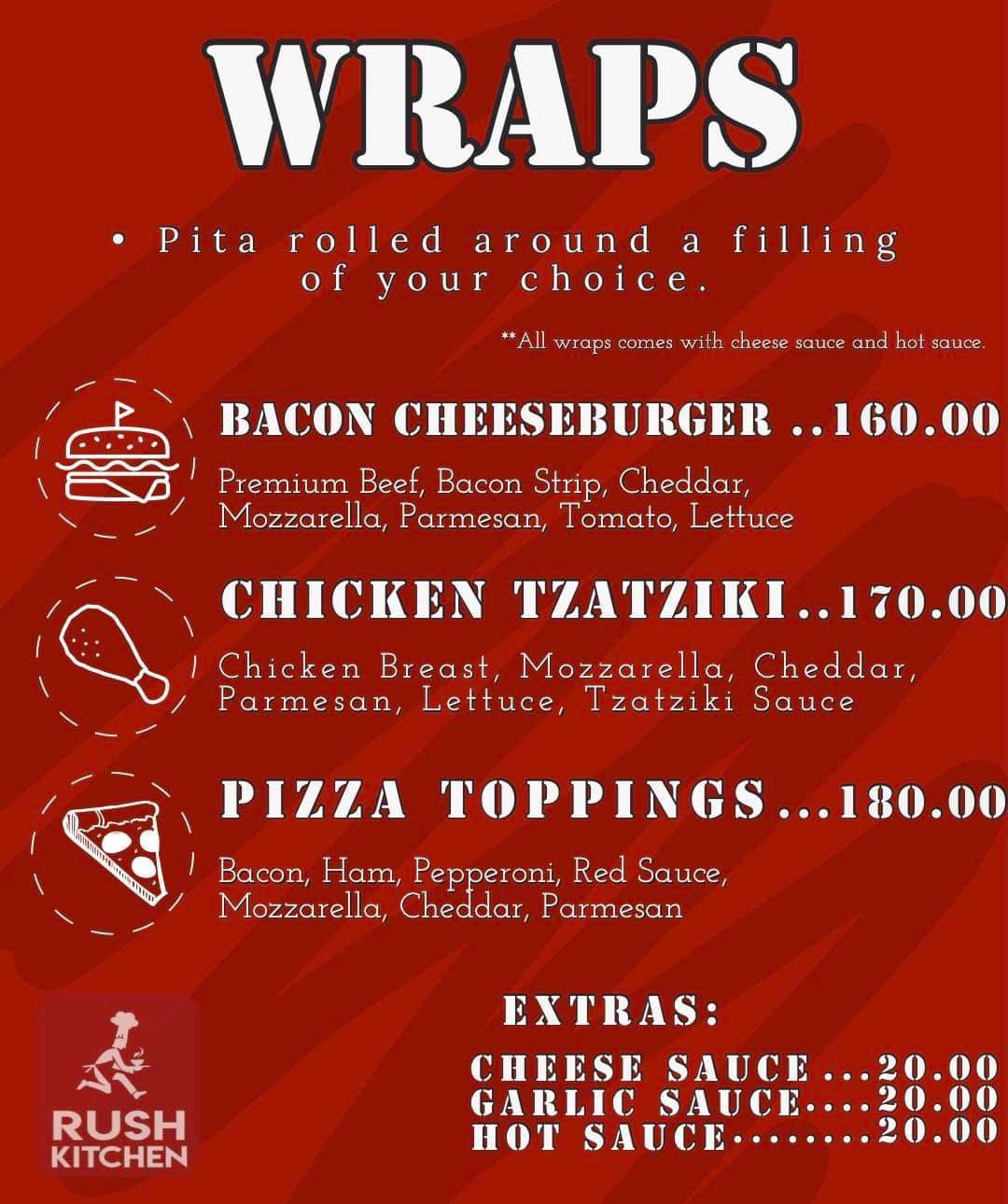 Carta del restaurante Rush Kitchen, Mandaluyong