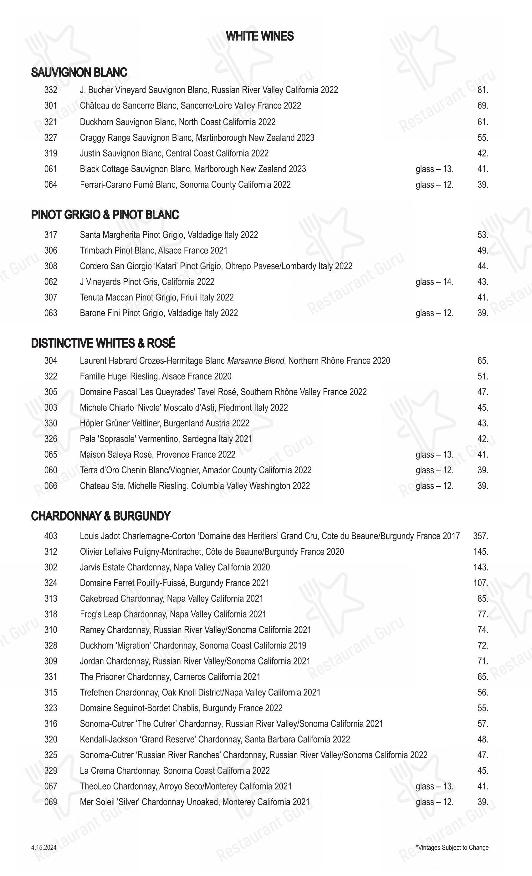 Menu at Ryan's Restaurant, Winston-Salem