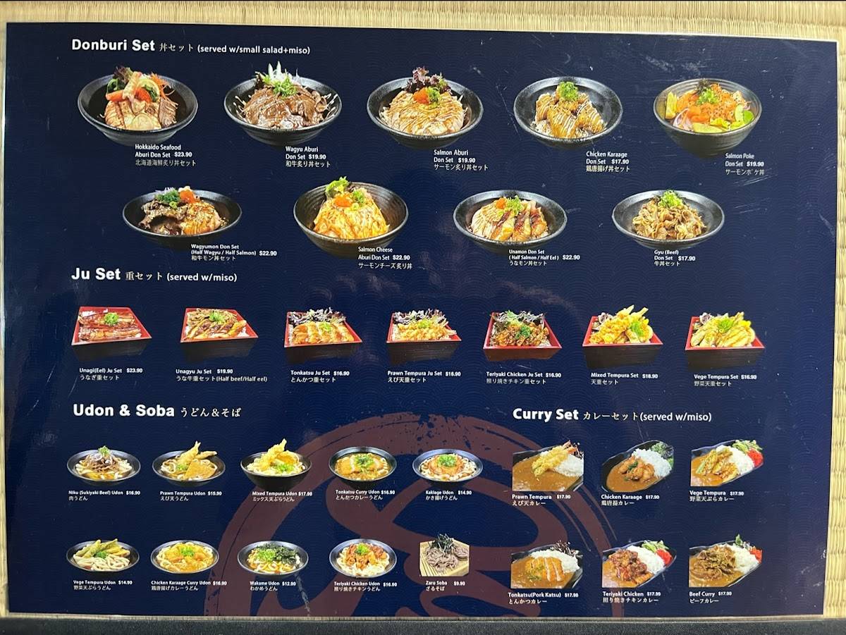 Menu at Japan City restaurant, Ryde