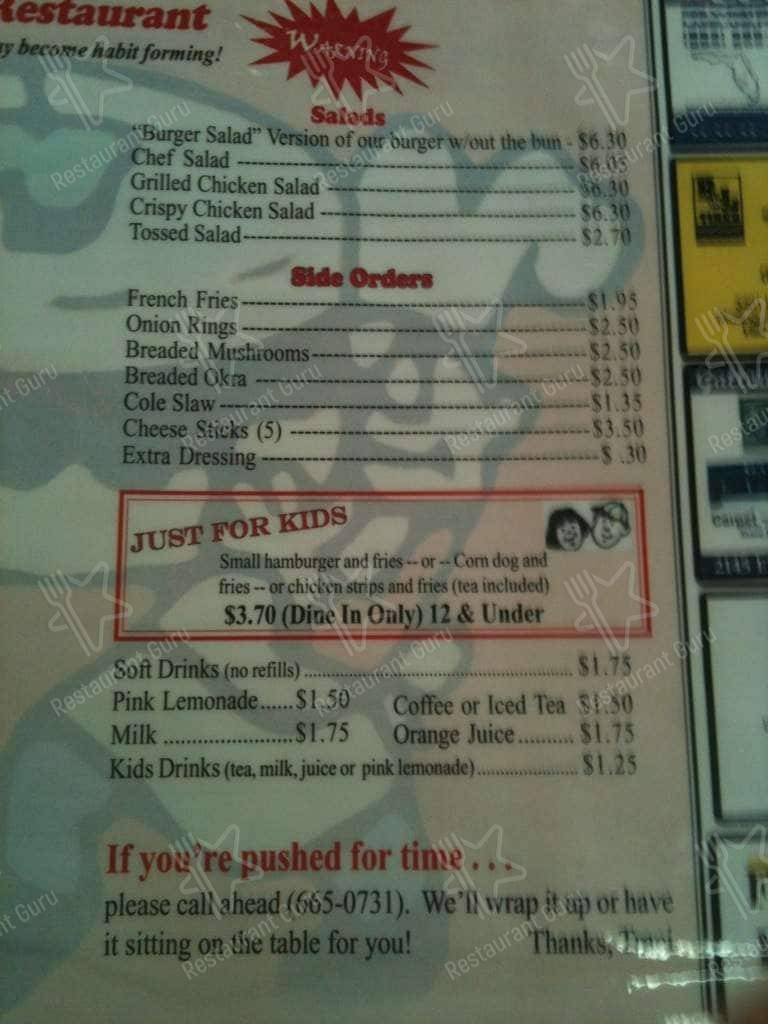Menu at S&L Restaurant, Lakeland
