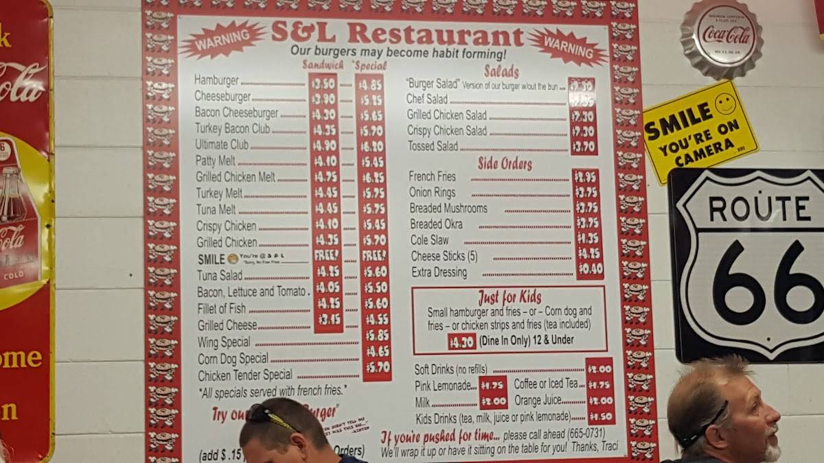 Menu at S&L Restaurant, Lakeland