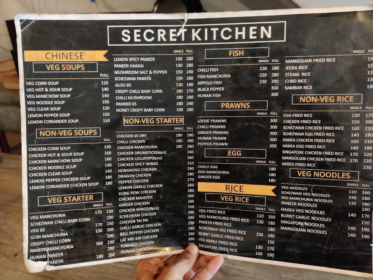 Menu at SECRET KITCHEN RESTAURANT, Secunderabad, 6-1-1 to 6-1-4