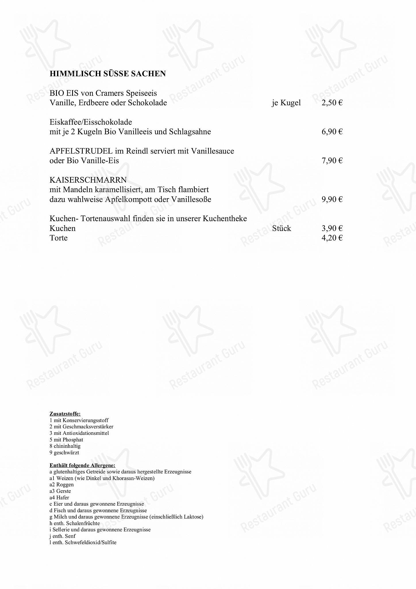 Speisekarte von SEEHOF Herrsching - Hotel & Restaurant am Ammersee ...