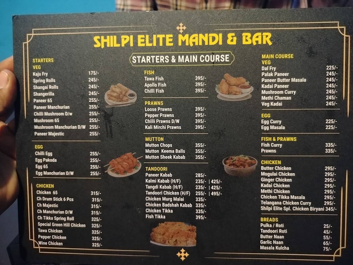 Menu at SHILPI ELITE MANDI AND BAR, Hyderabad