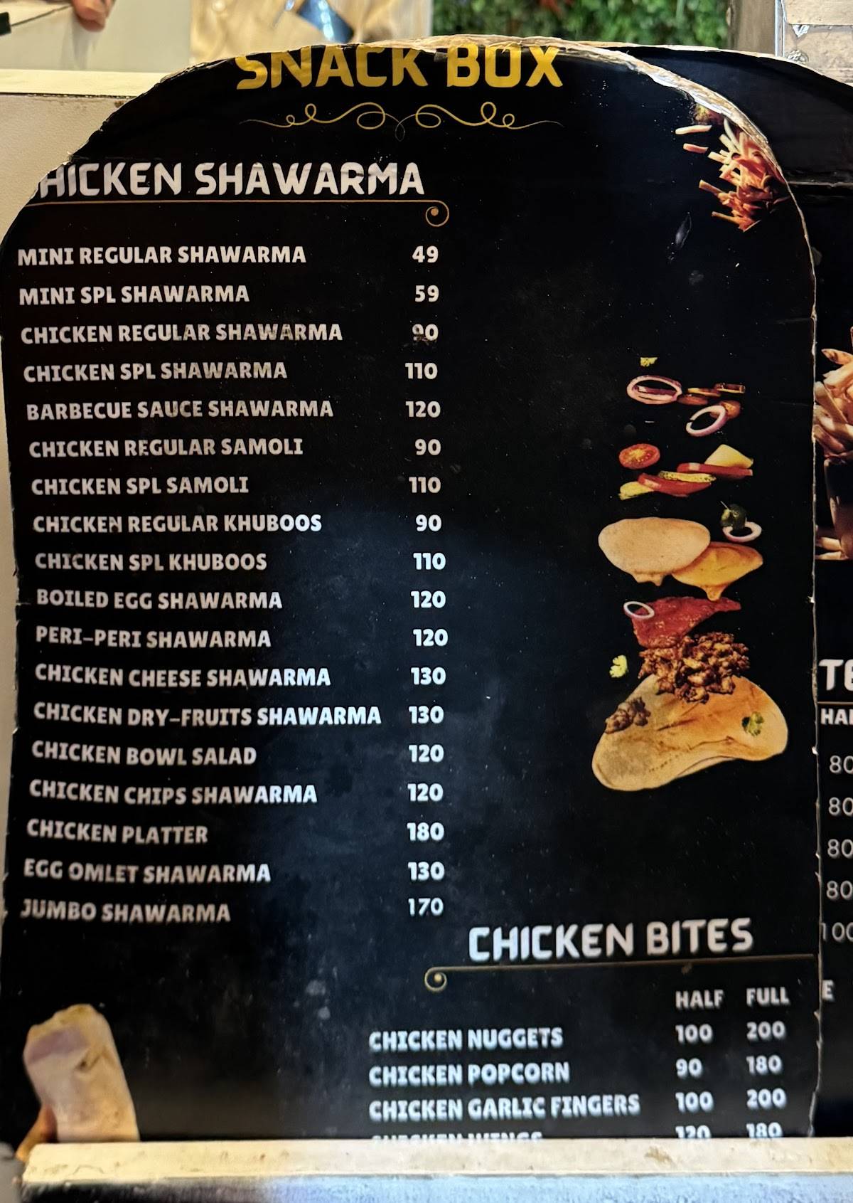 Menu at SNACK BOX, Hyderabad, 3-103