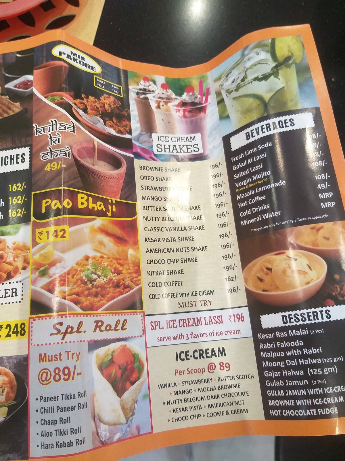 Menu at SONA SWEETS : SRI UDIPI RESTAURANT, New Delhi, Meghdhoot Building