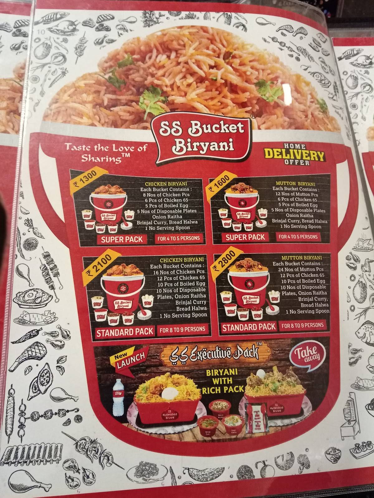 Menu at SS Hyderabad Biryani Saidapet, Chennai