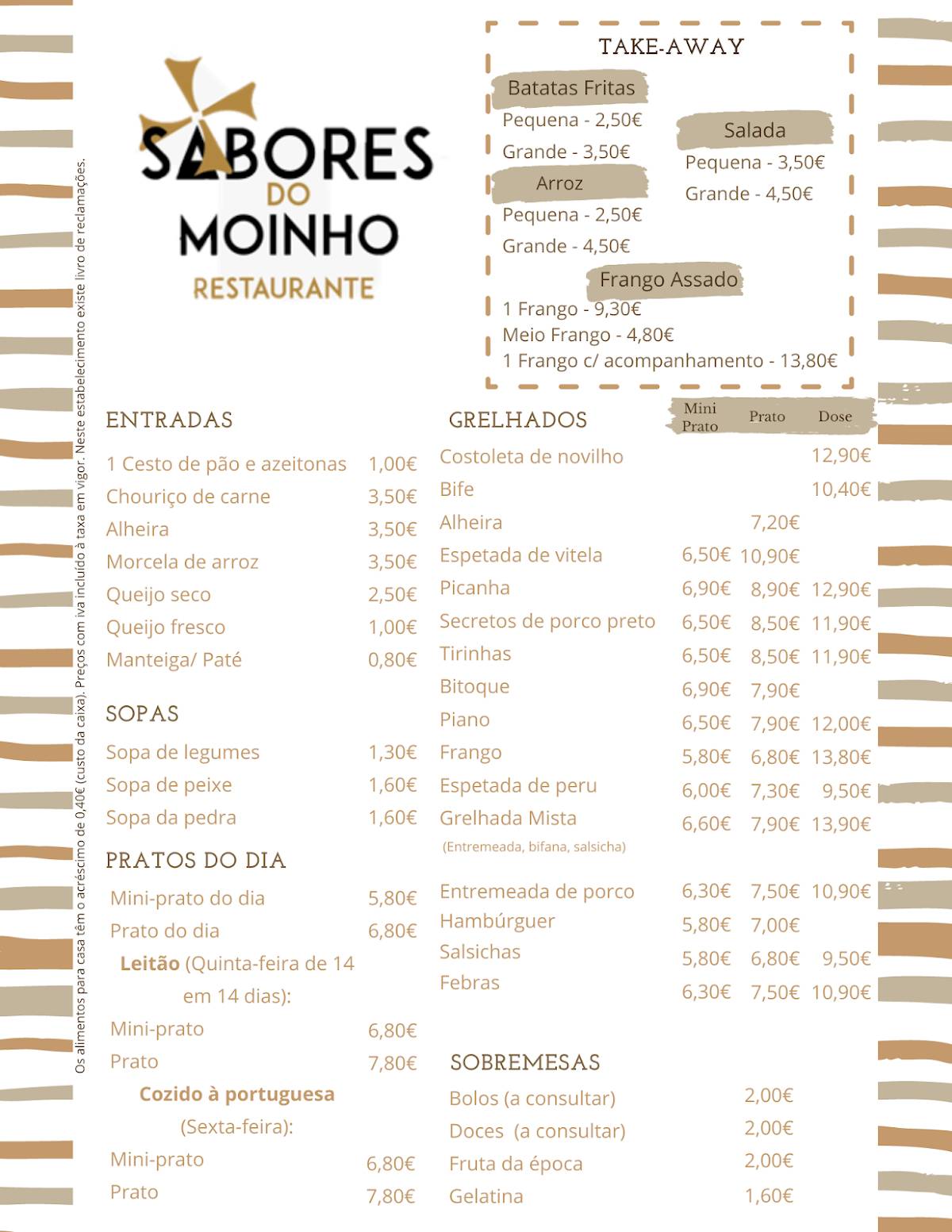 Menu em Sabores Do Moinho restaurante, Sobral de Monte Agraço