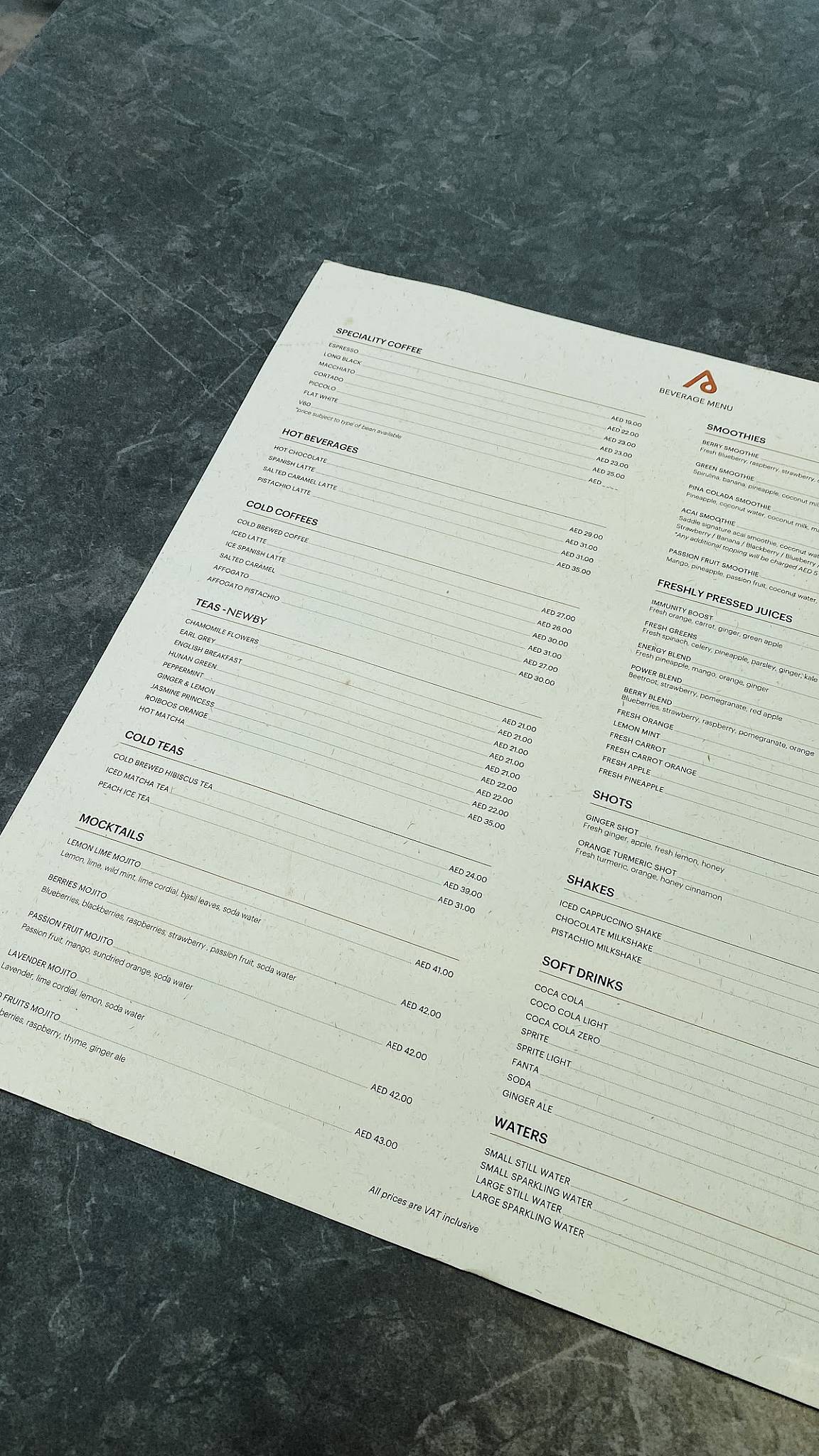 Carta del restaurante Saddle House - Marsa Al Bateen, Abu Dabi