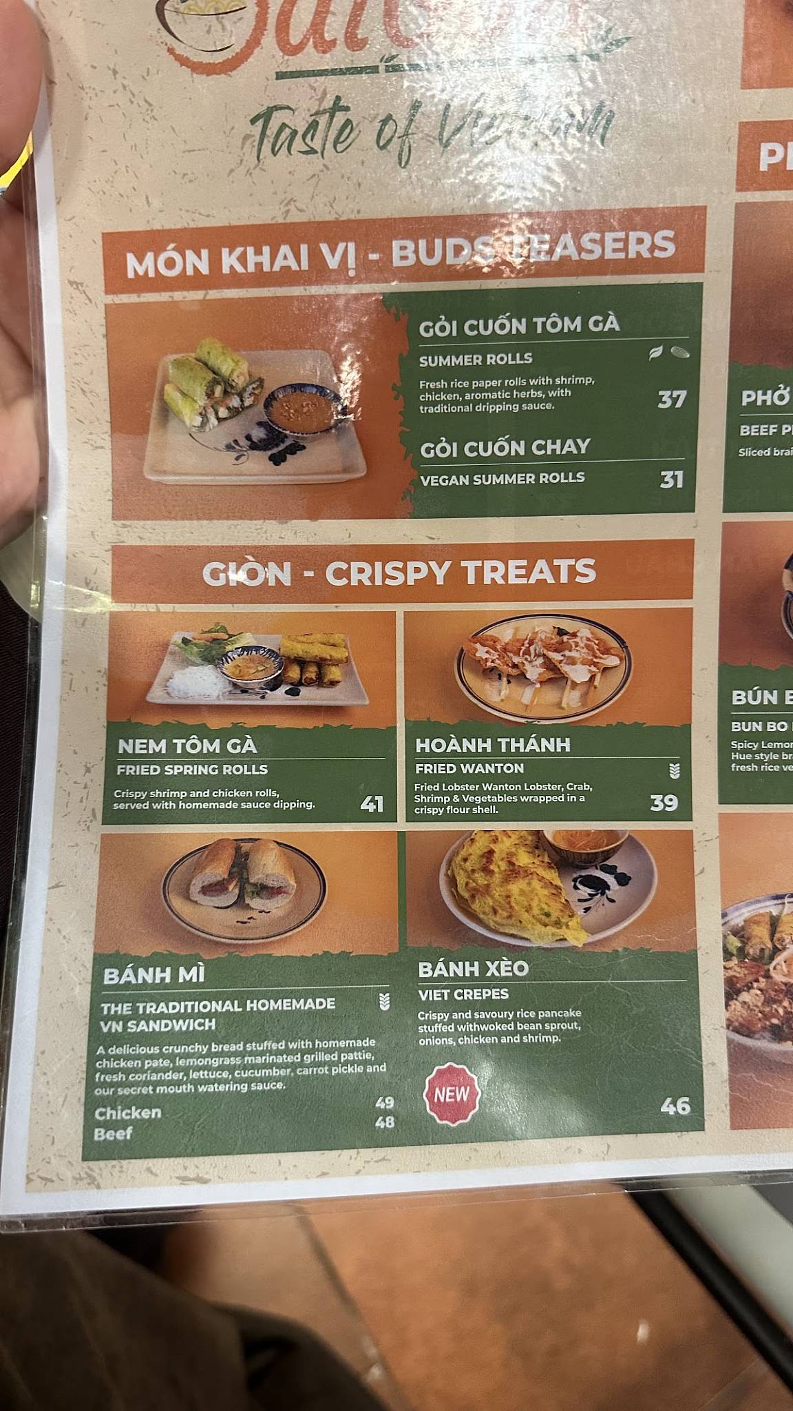 Menu at Saigon - Taste of Vietnam YAS Mall restaurant, Abu Dhabi