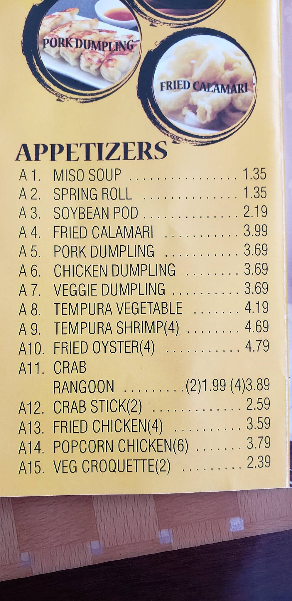 Menu at Sakura Anderson restaurant, Anderson