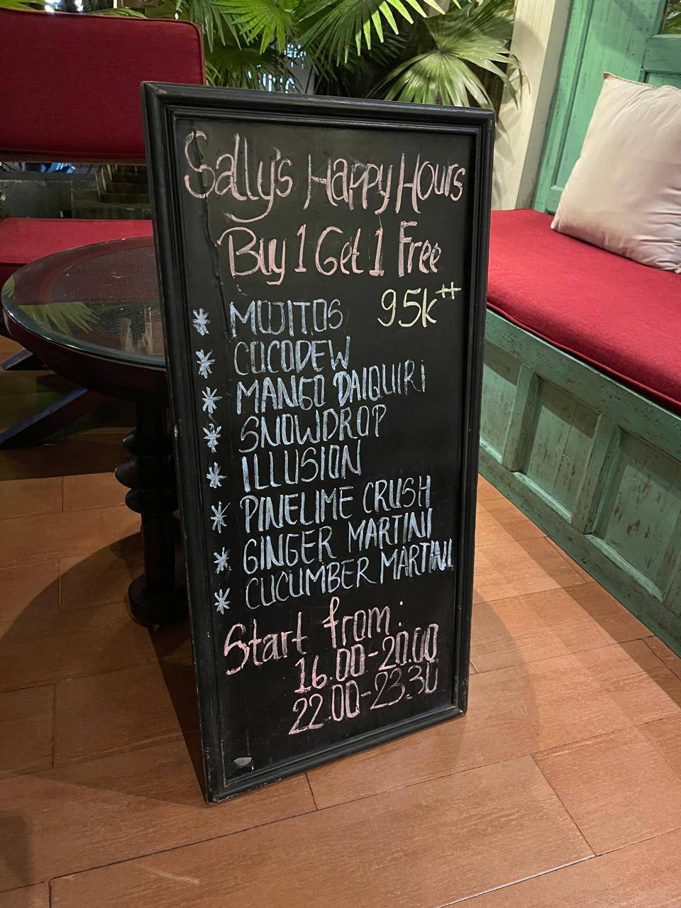 Menu at Sally’s Kitchen restaurant, Gianyar, Jl. Raya Pengosekan Ubud