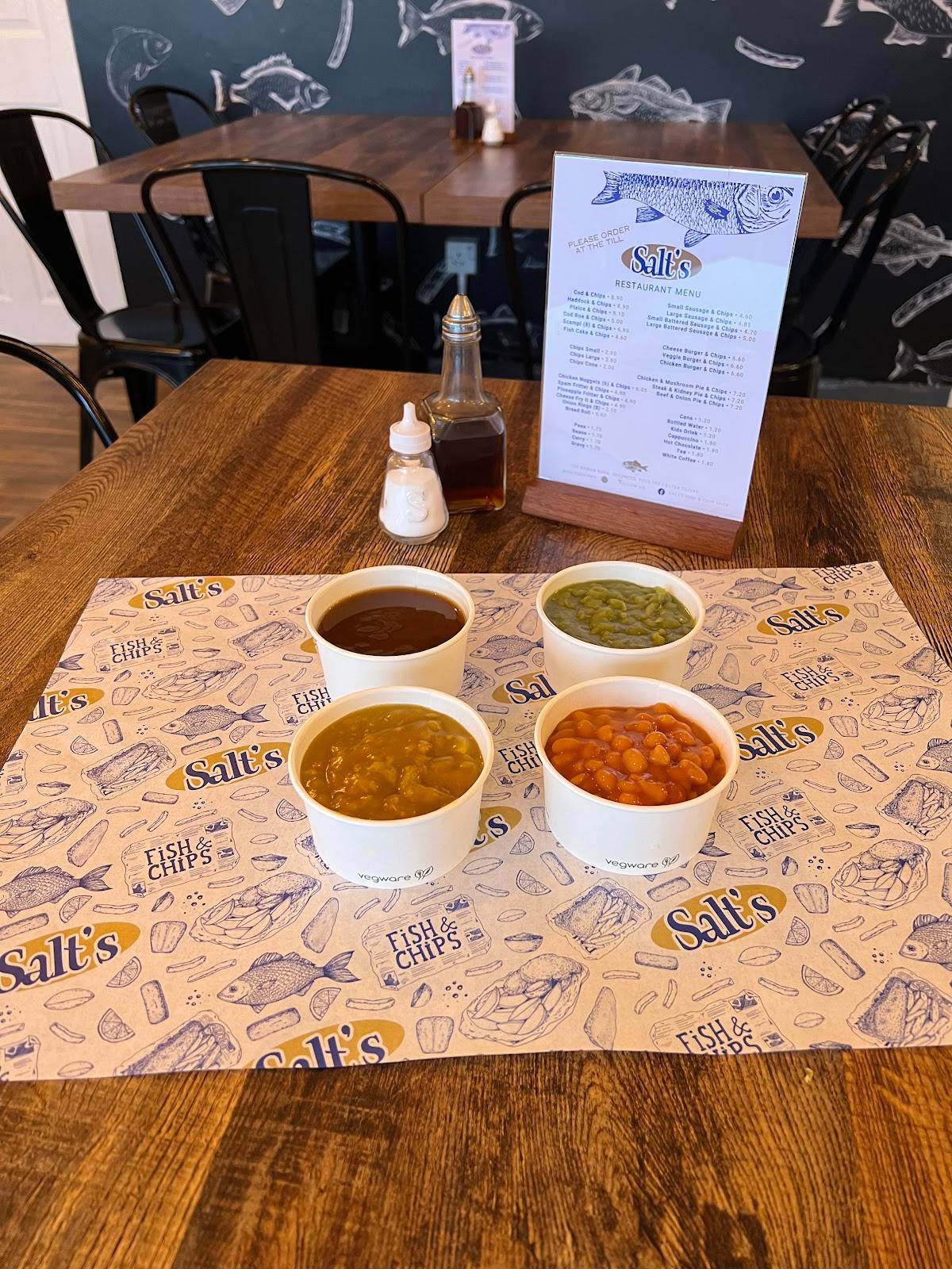 Menu at Salts Fish & Chip Shop fast food, Skegness