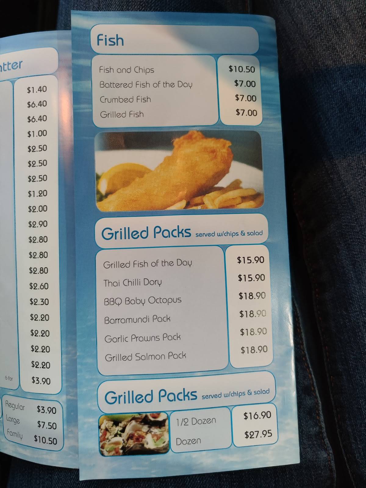 Carta del restaurante Saltwater Seafoods, Revesby