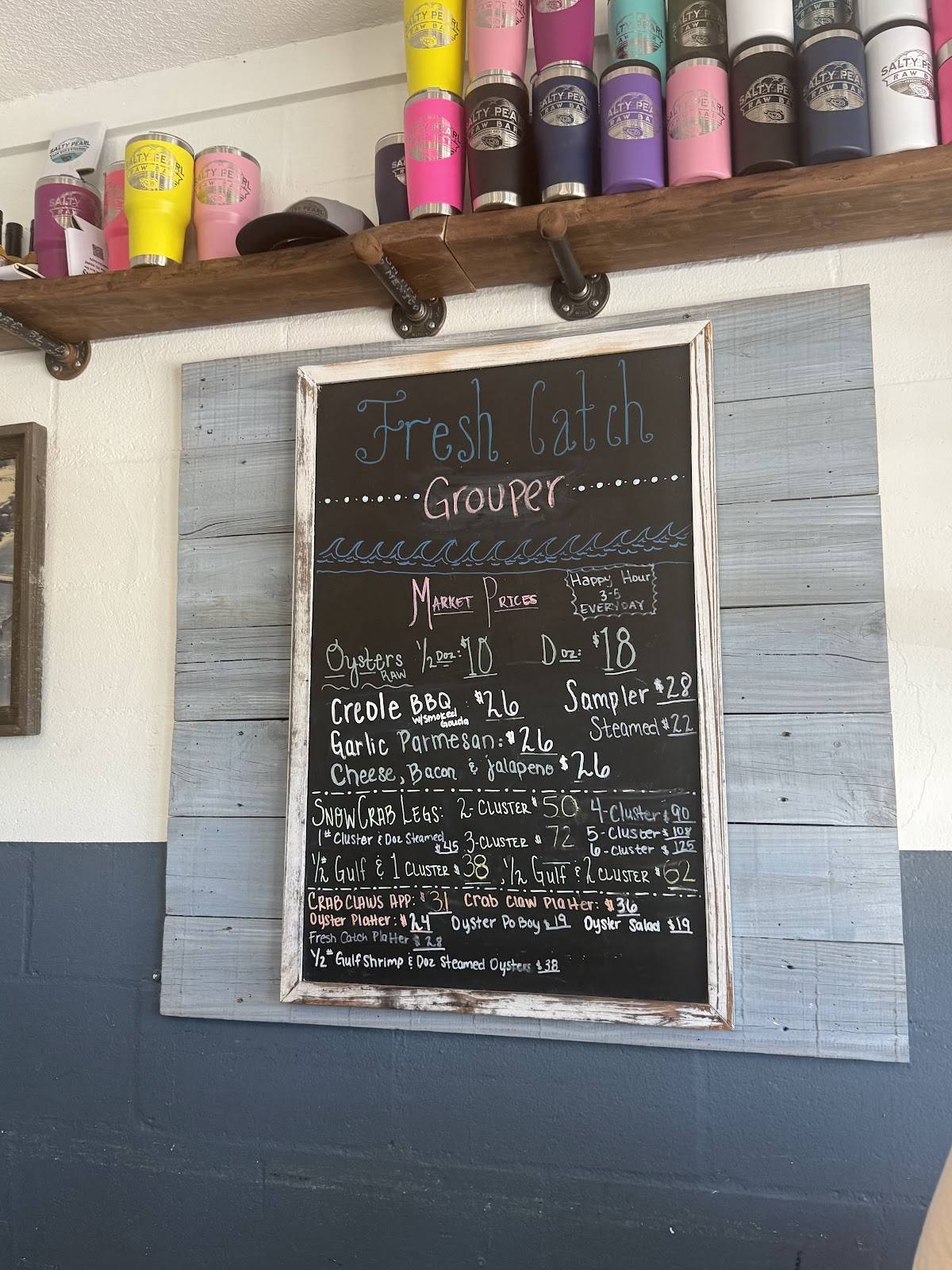 Menu at Salty Pearl Raw Bar and Steamer, Perdido Key