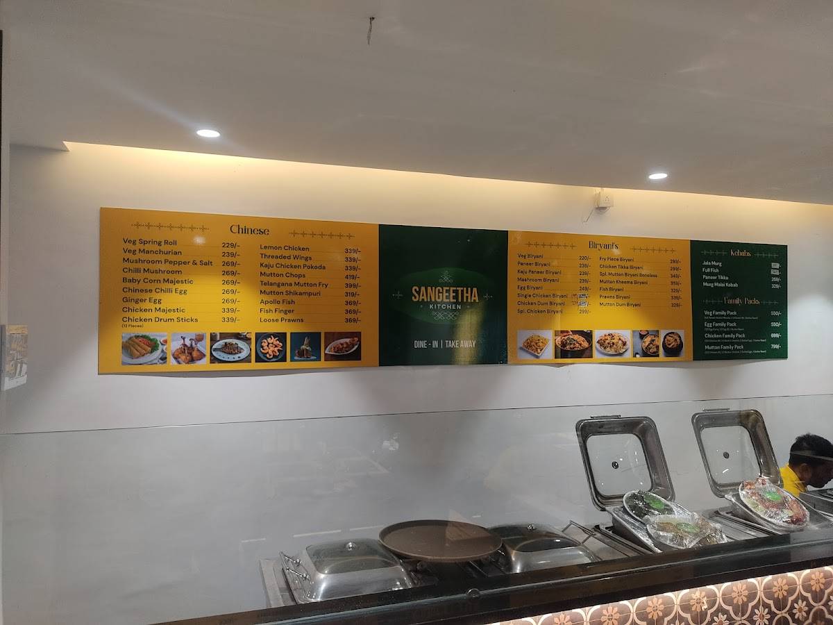 Menu at Sangeetha Kitchen, Hyderabad