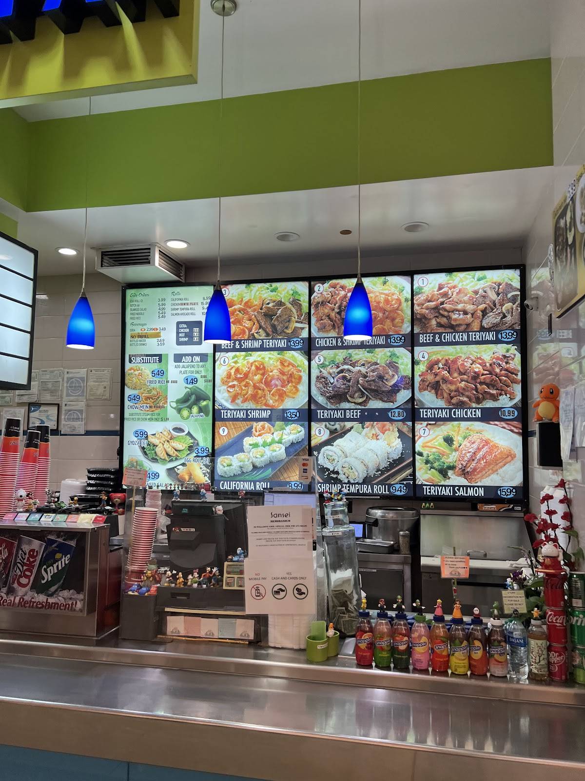 Menu at Sansei Japan restaurant, Montebello, Montebello Town Center