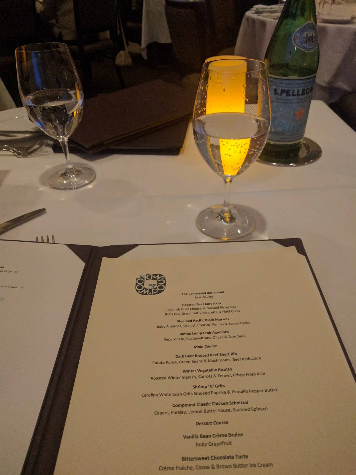 Menu at The Compound Restaurant, Santa Fe
