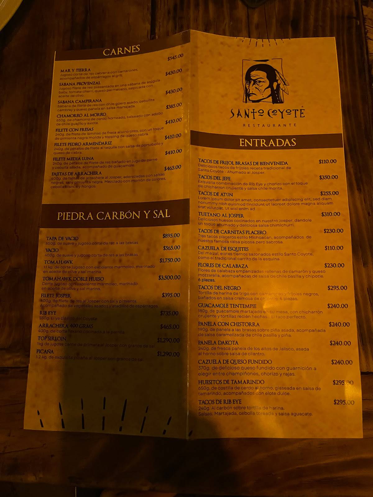 Carta del restaurante Santo Coyote, Guadalajara, C. Miguel Lerdo del ...