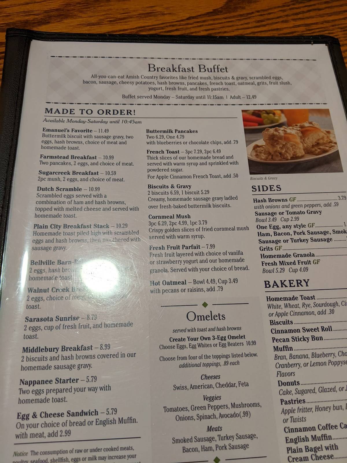 Menu at Der Dutchman restaurant, Sarasota, Bahia Vista St