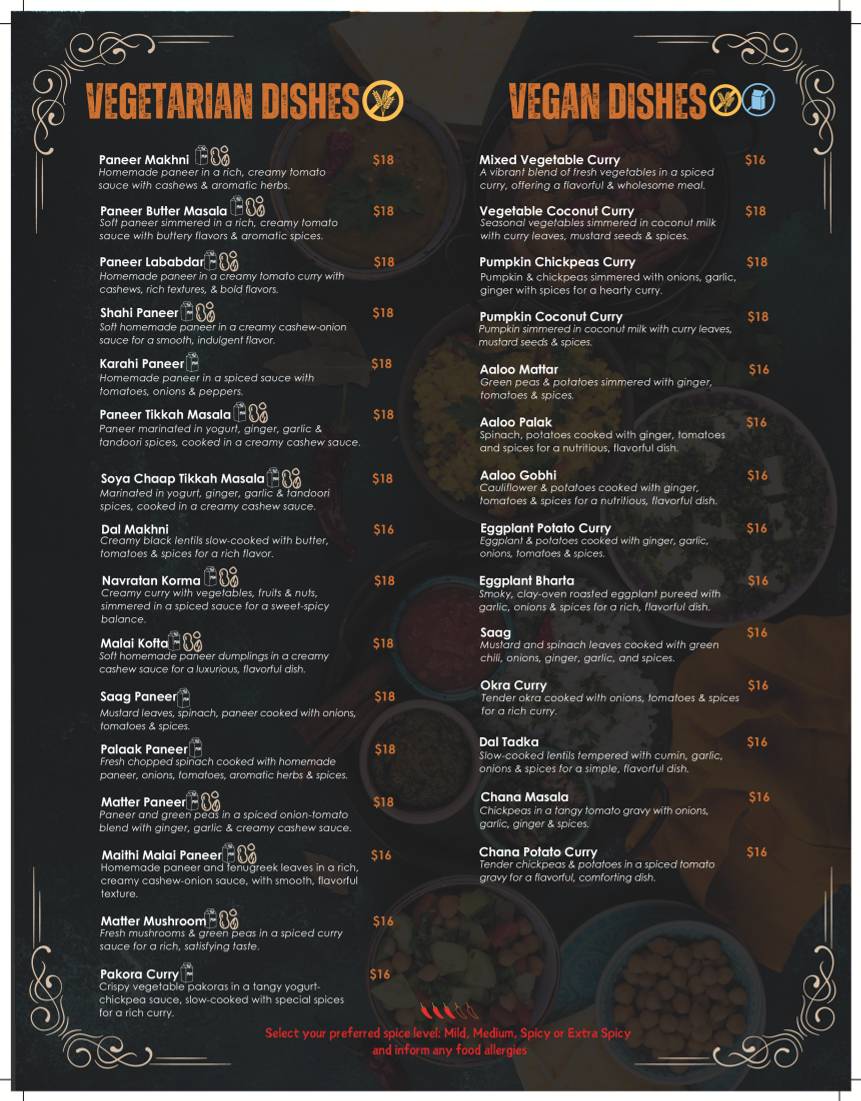 Menu at Spicy Time desserts, Saskatoon, 8 St E