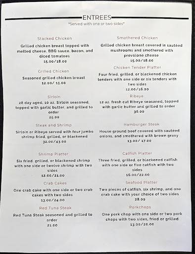 Menu at Sassy's Restaurant, Hurley