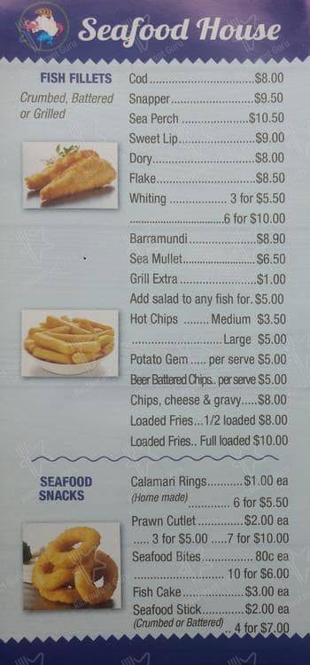Menu at Seafood House fast food, Augustine Heights