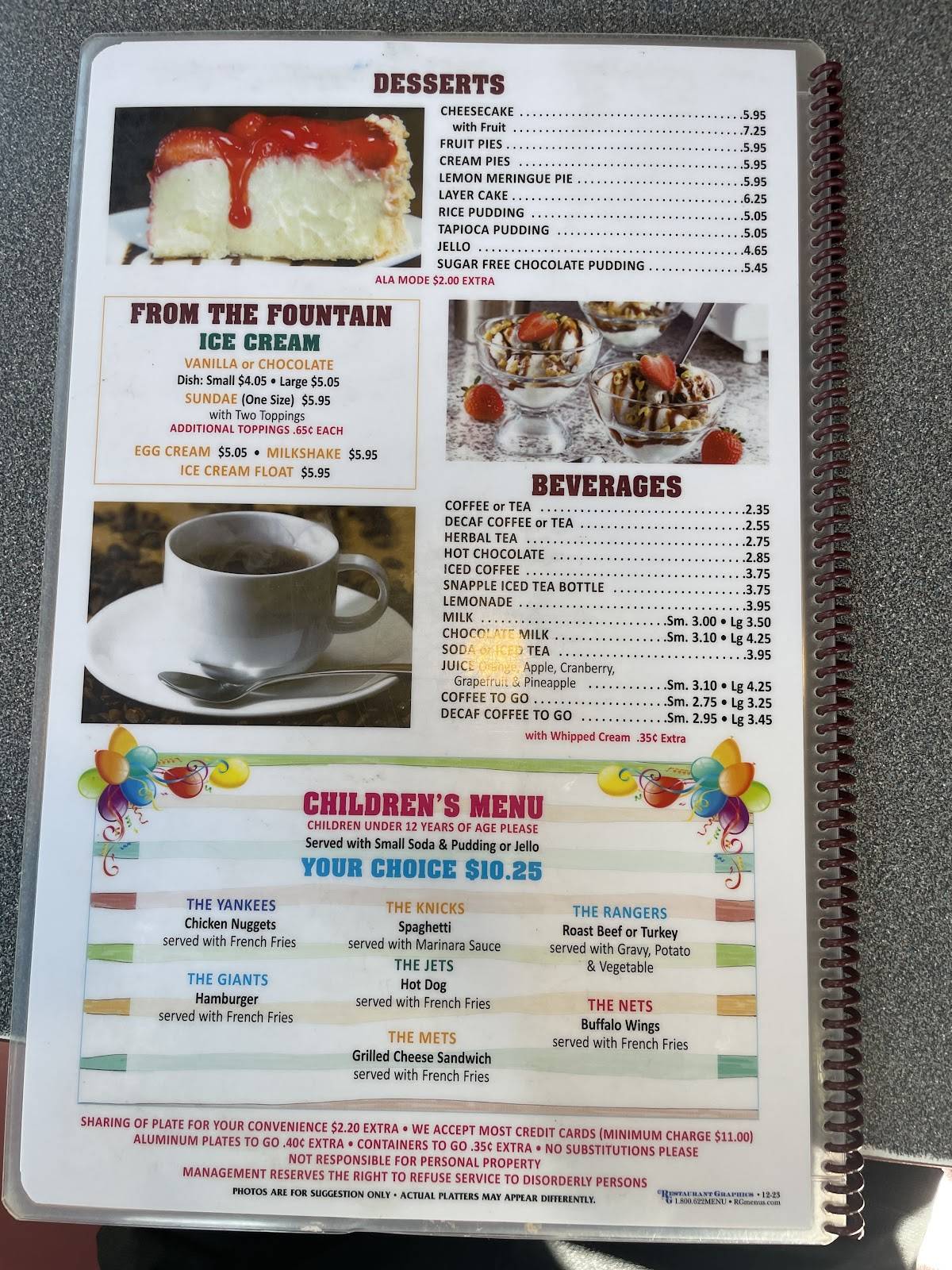 Menu at Selena's pub & bar, Haines Falls