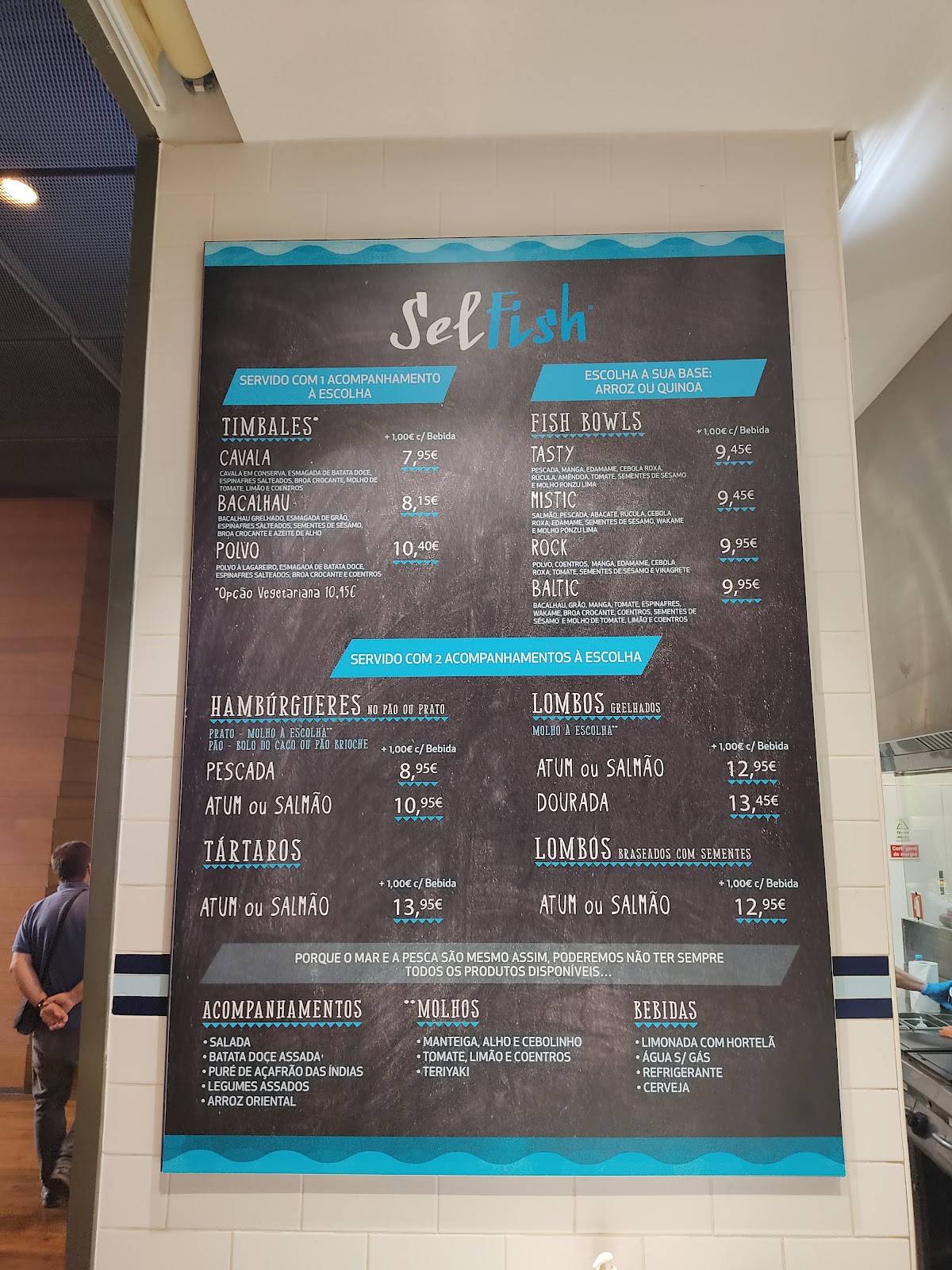 Menu em Selfish restaurante, Lisboa, Av. Eng. Duarte Pacheco 3039