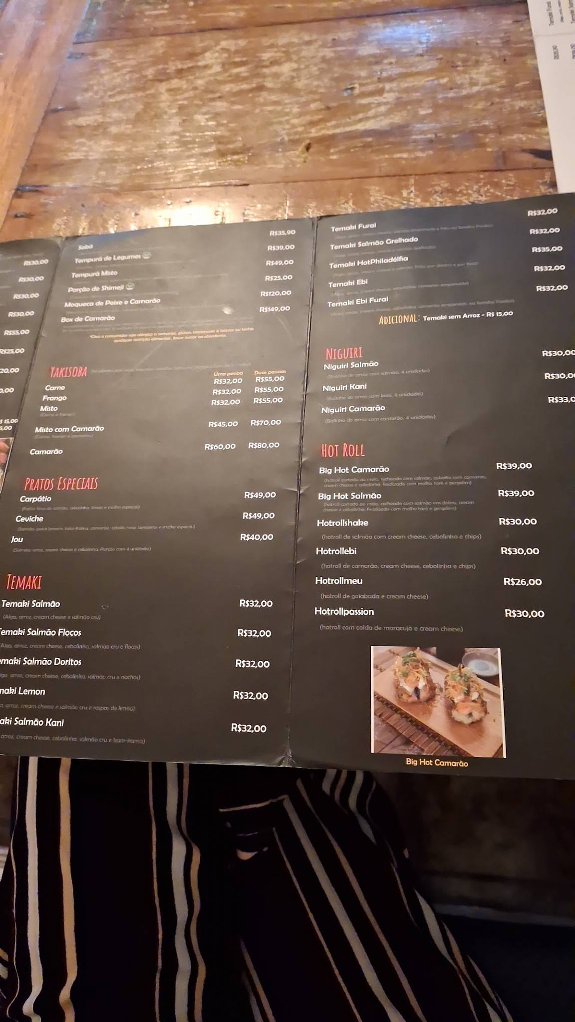 Menu em Sete Mares restaurante, Cuiabá