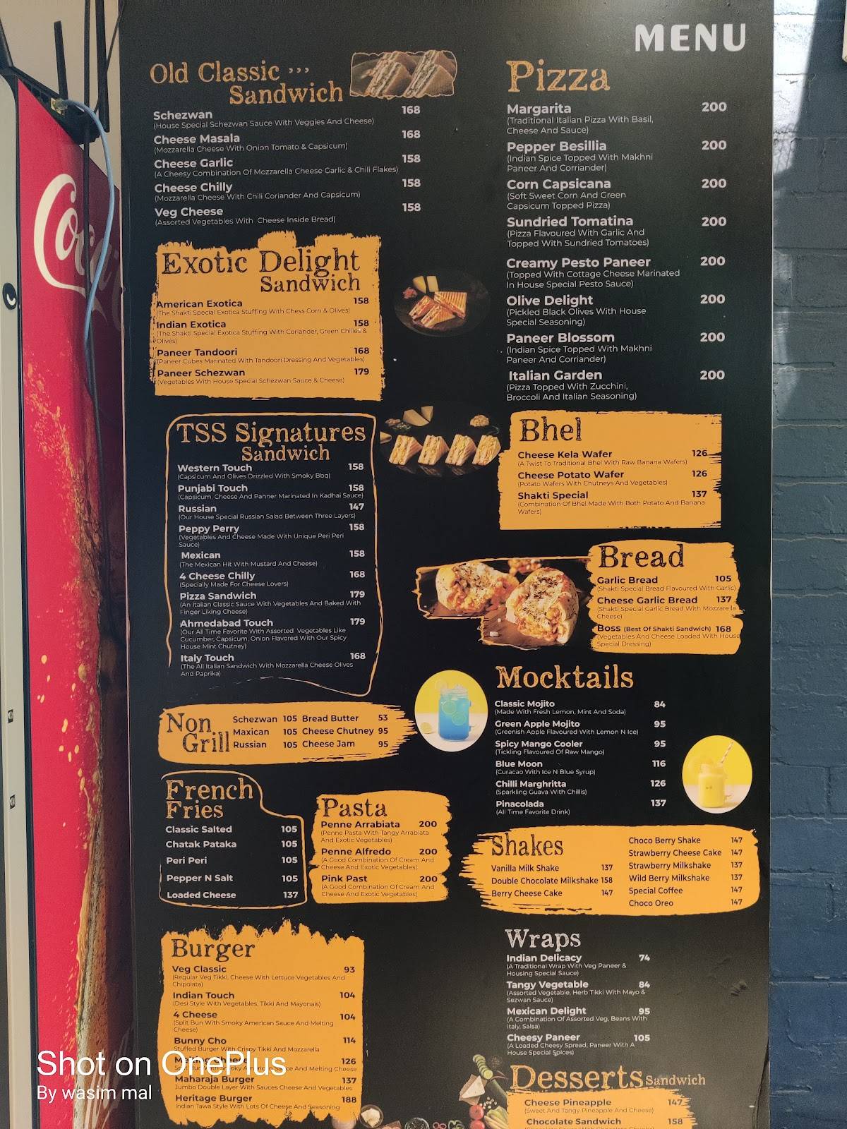 Menu at Shakti Sandwich Vishala, Ahmedabad
